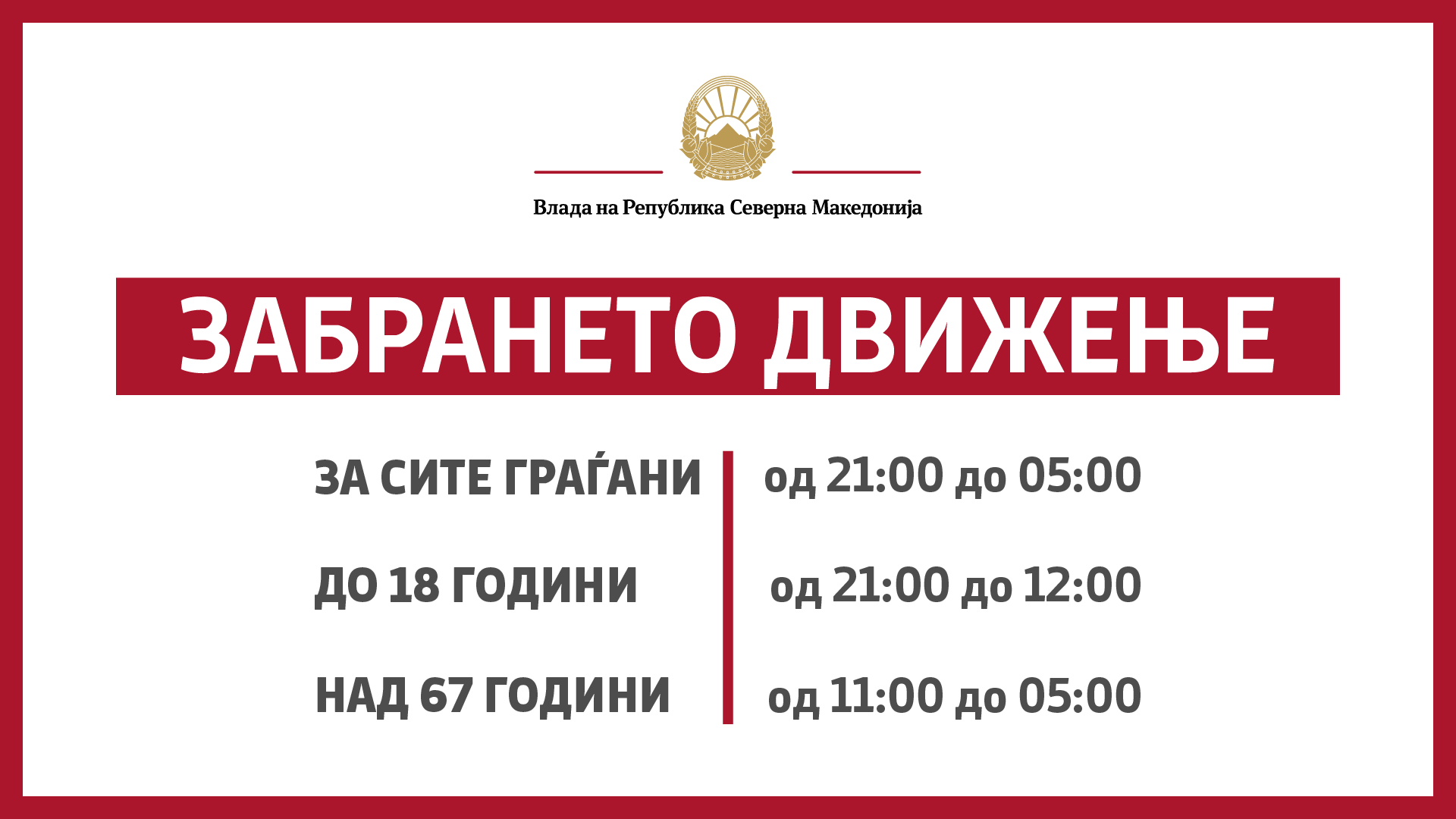 Владата донесе дополнителни ограничувања на движењето на граѓаните • Webohrid